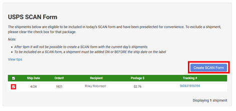 Create a USPS SCAN Form | How To – ShippingEasy