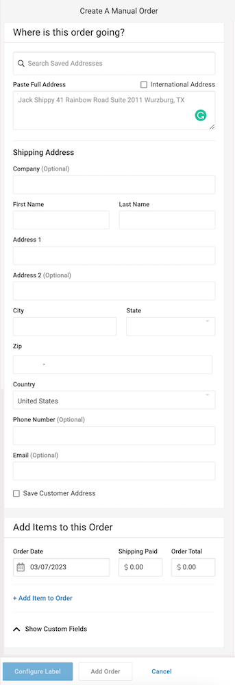 Add a Manual Order | How To – ShippingEasy