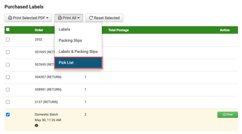 Print Pick Lists | How To – ShippingEasy