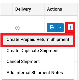 Create a Prepaid Return Label from SHIPMENT HISTORY – ShippingEasy